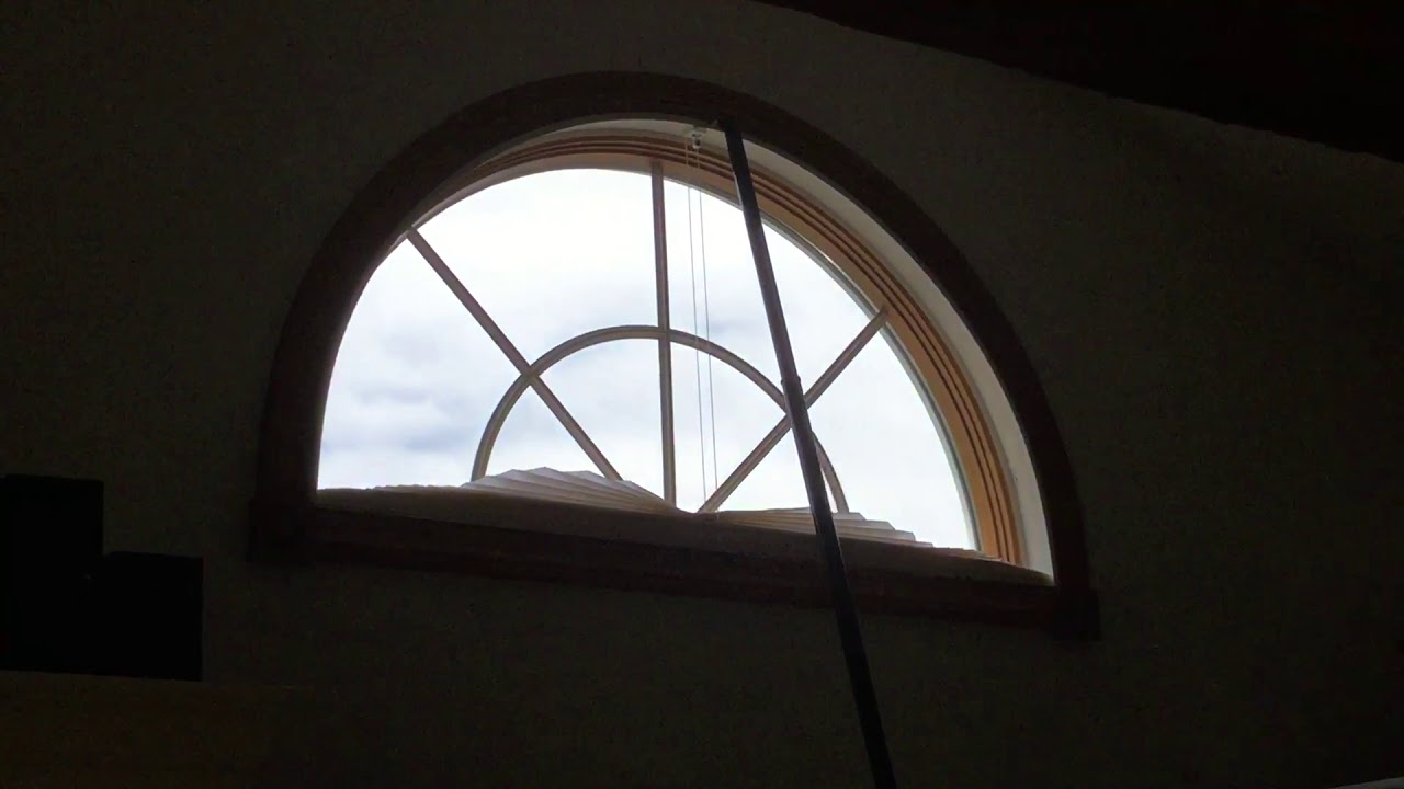 Operable cellular shade for half-circle arched window - YouTube