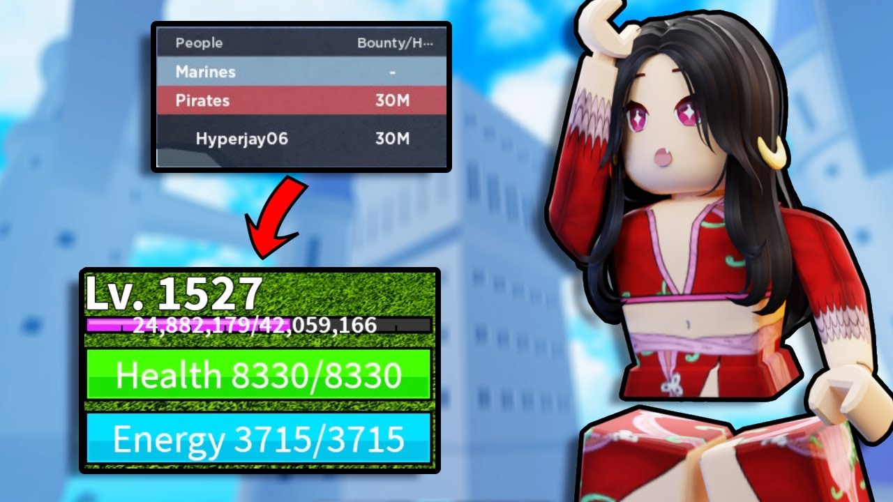 30M GIRL BOUNTY HUNTER ON 1500 LEVEL ACCOUNT In Blox Fruits... - YouTube
