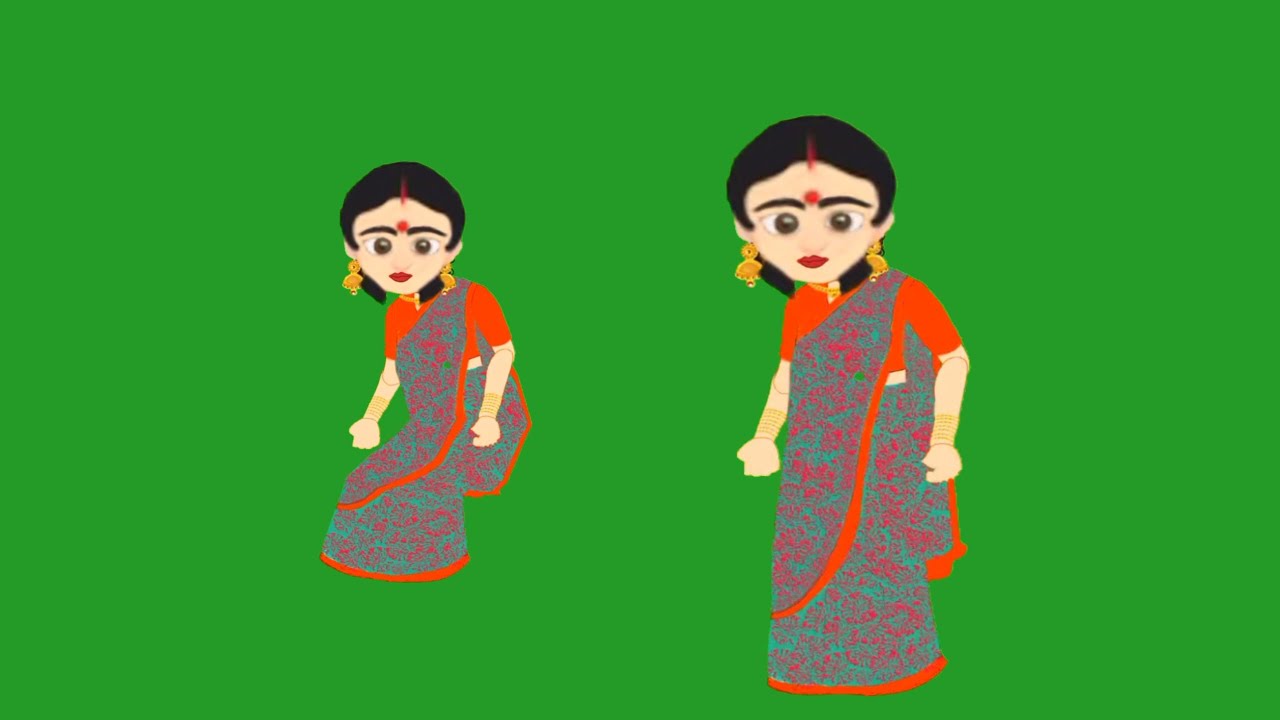 Indian women cartoon characters /174 number video Copyright free ...