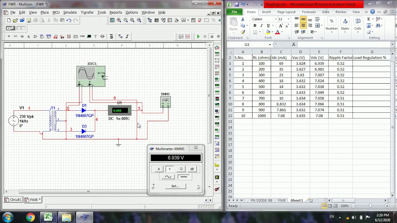 Full Wave Rectifier circuit load regulation characteristics - YouTube