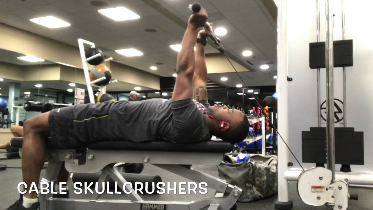 Triceps - CABLE SKULLCRUSHERS - YouTube