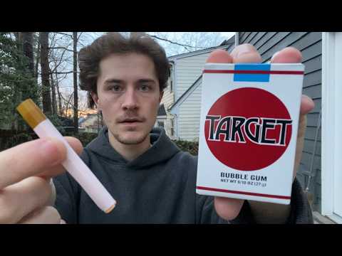 Eating a Bubblegum Candy Cigarette for the First Time..
