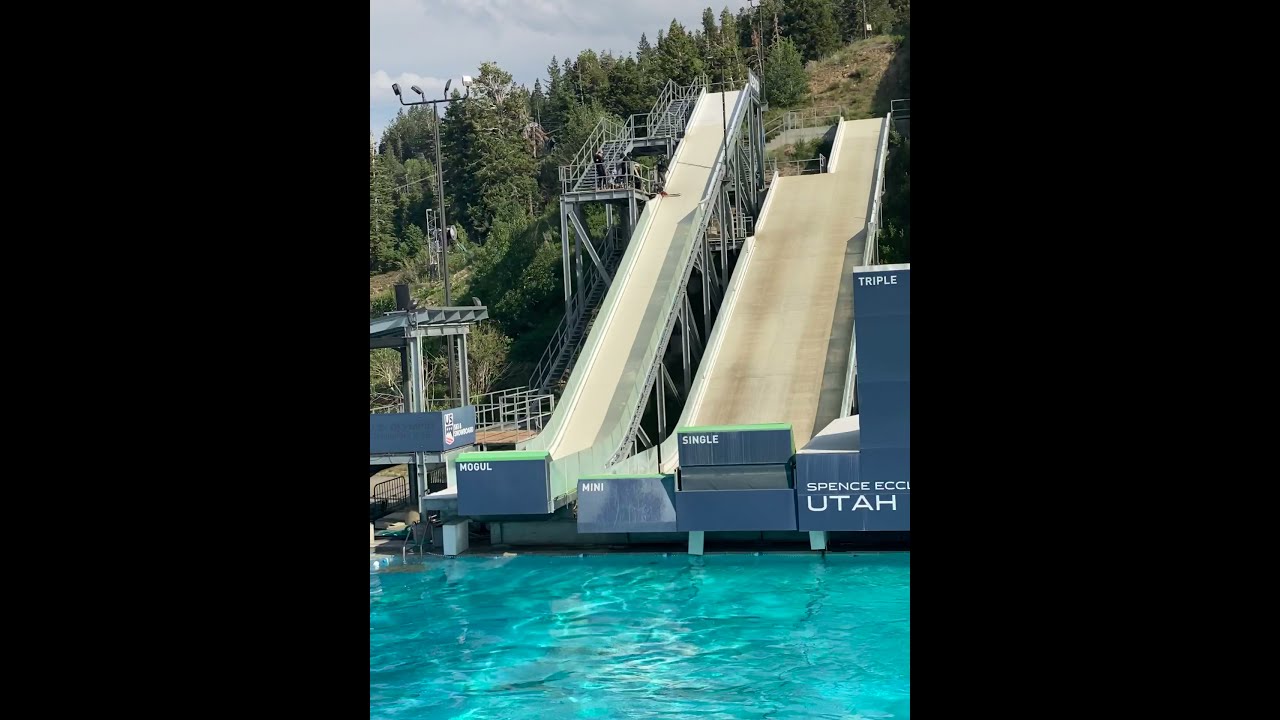 Park City water ramps (ski practice) - YouTube