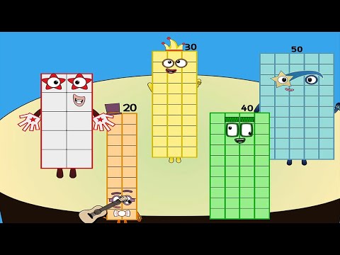 Numberblock 51 To 59!Numberblocks band but 10 times bigger - YouTube