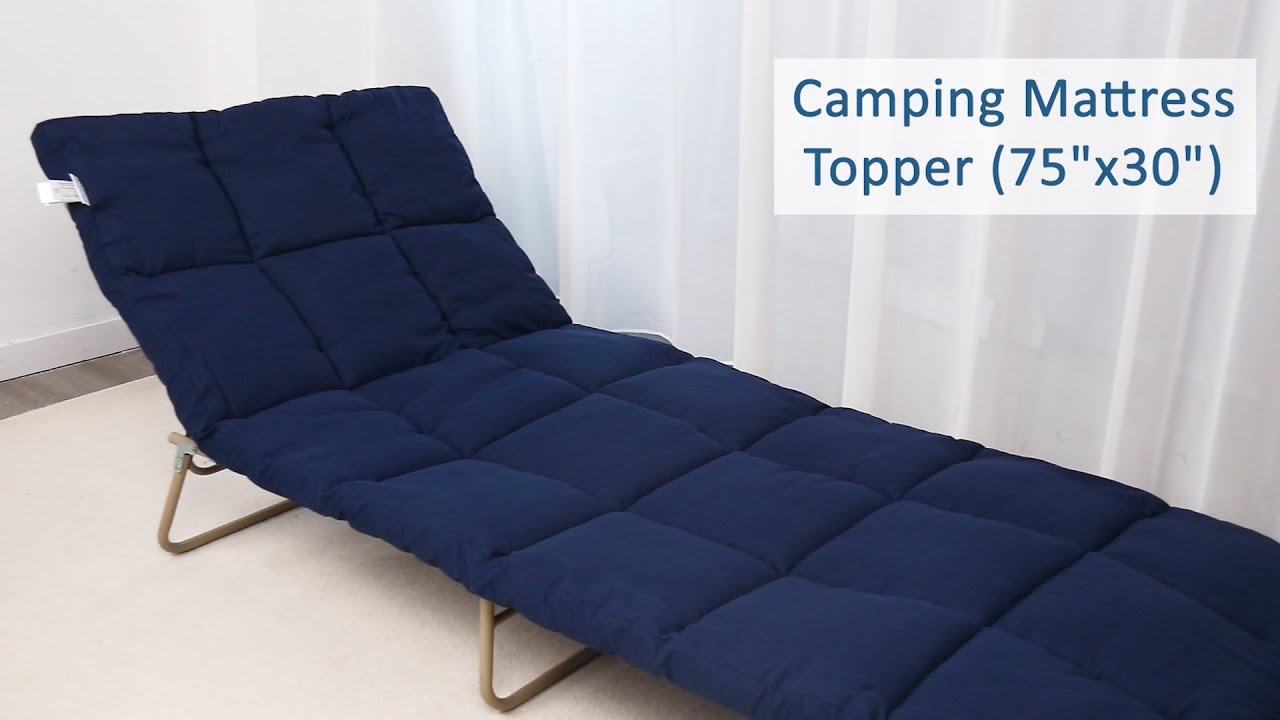 Biloban Quilted Camping Mattress Topper - 75"x30", Soft and Thicker Cot ...