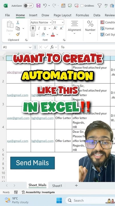 Want to Create Automation in Excel‼️Send E-mail Automatically with Excel #exceltips #excel # ...