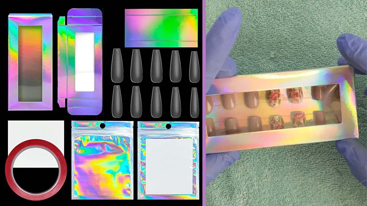 Amazon press on nail Packaging Set : Crafting Trendy Press-On Nails at ...