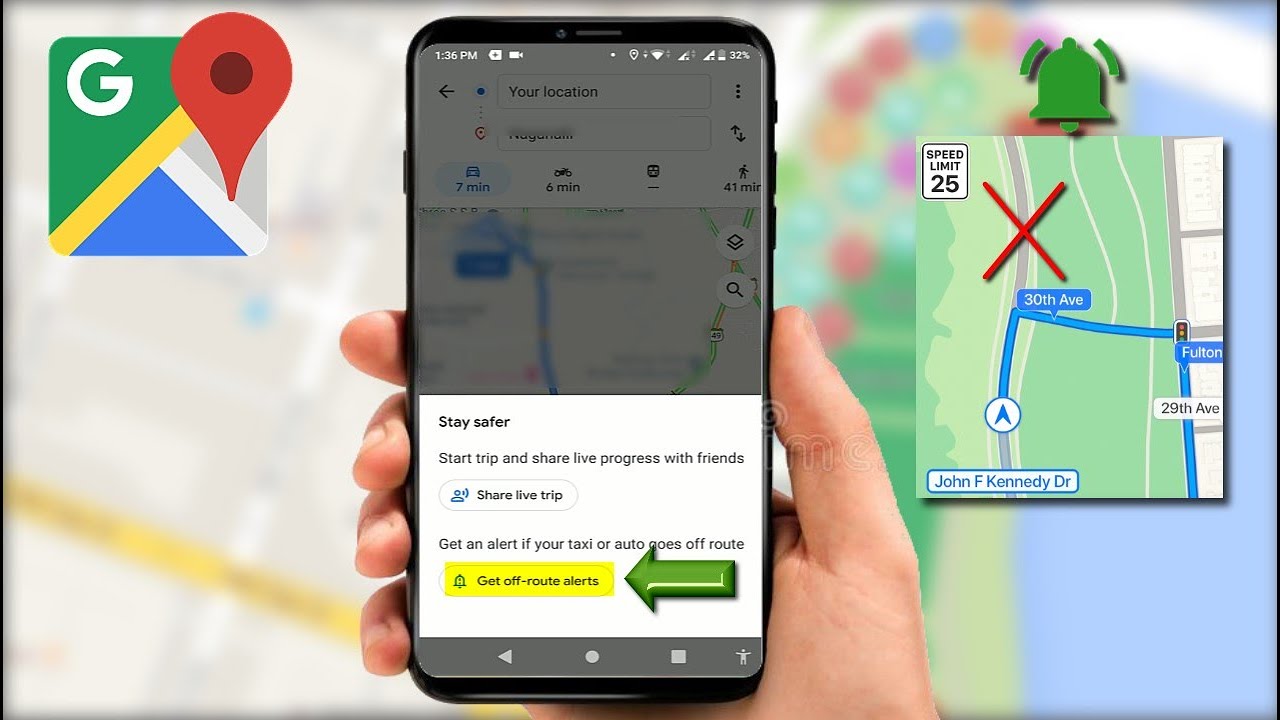 How to Enable Wrong Route Alerts on Google Maps in Android - YouTube