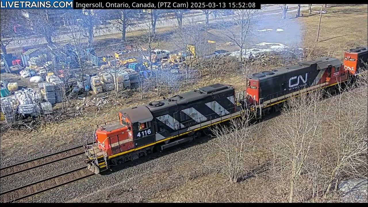 WOW! A CN GP9 switches out Ingersoll! - YouTube