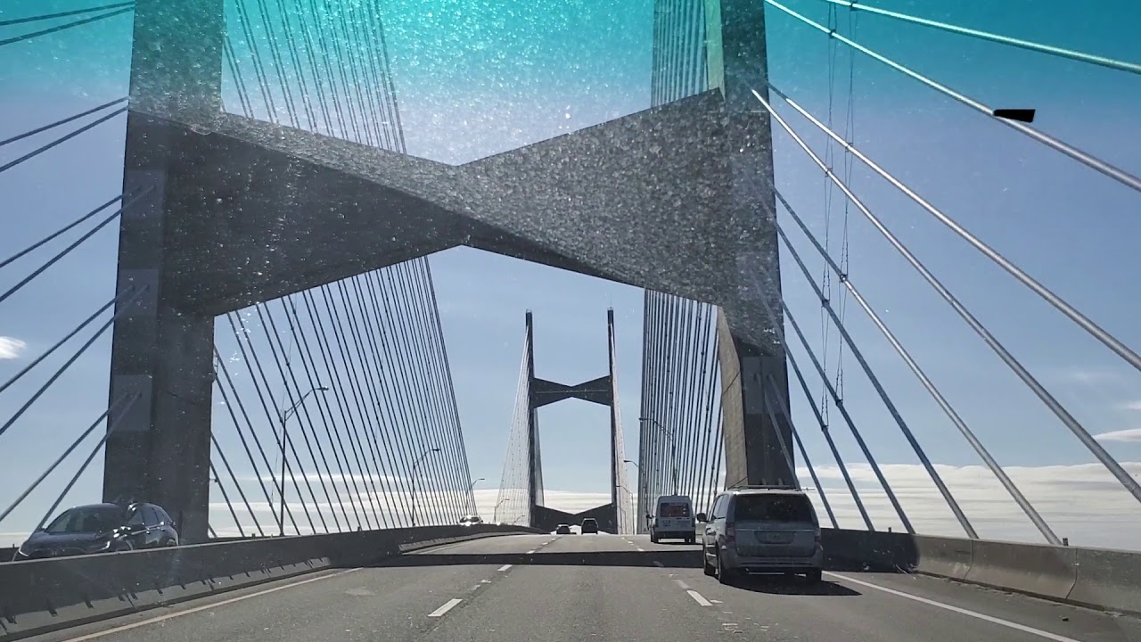 Port of Jacksonville container terminal and Dames Point Bridge - YouTube
