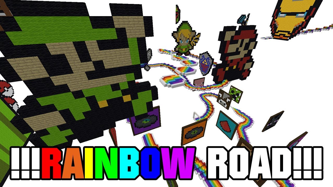Making Rainbow Road in Survival Minecraft EONS SMP 15 - YouTube