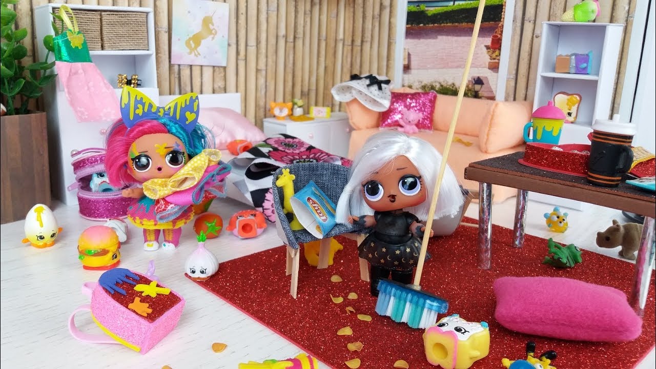 Barbie Doll Lol Surprise Family Morning Routine - Cleaning a dream ...
