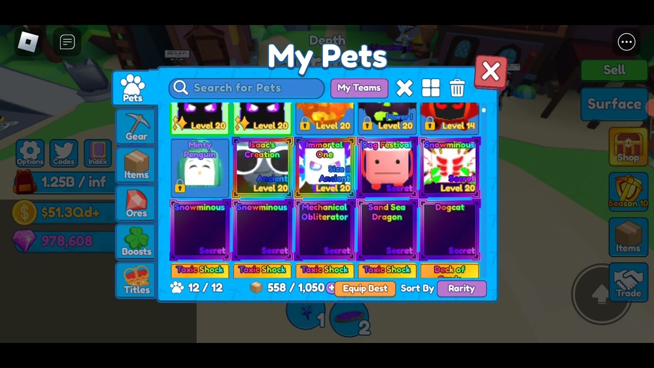 Deleting all my secret pets in mining simulator 2! - YouTube