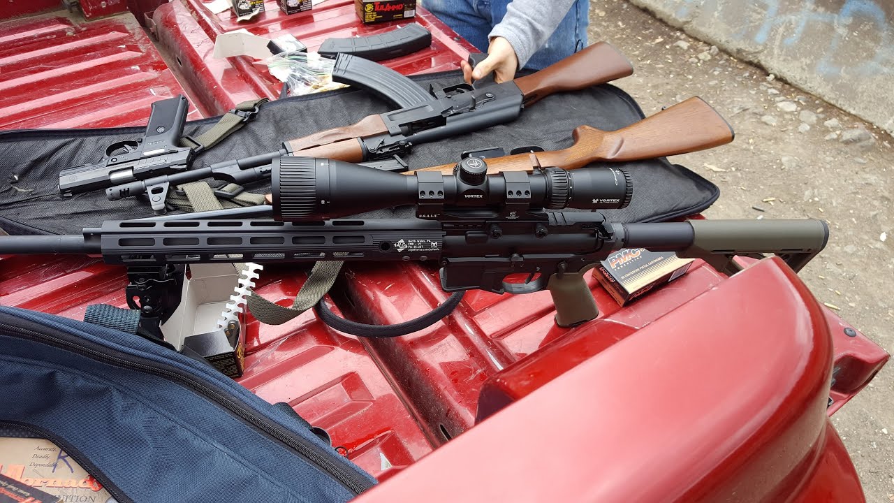 AK-47 and AR-15 - Dual Wield Rifle Shooting Akimbo - Century Arms AK vs ...