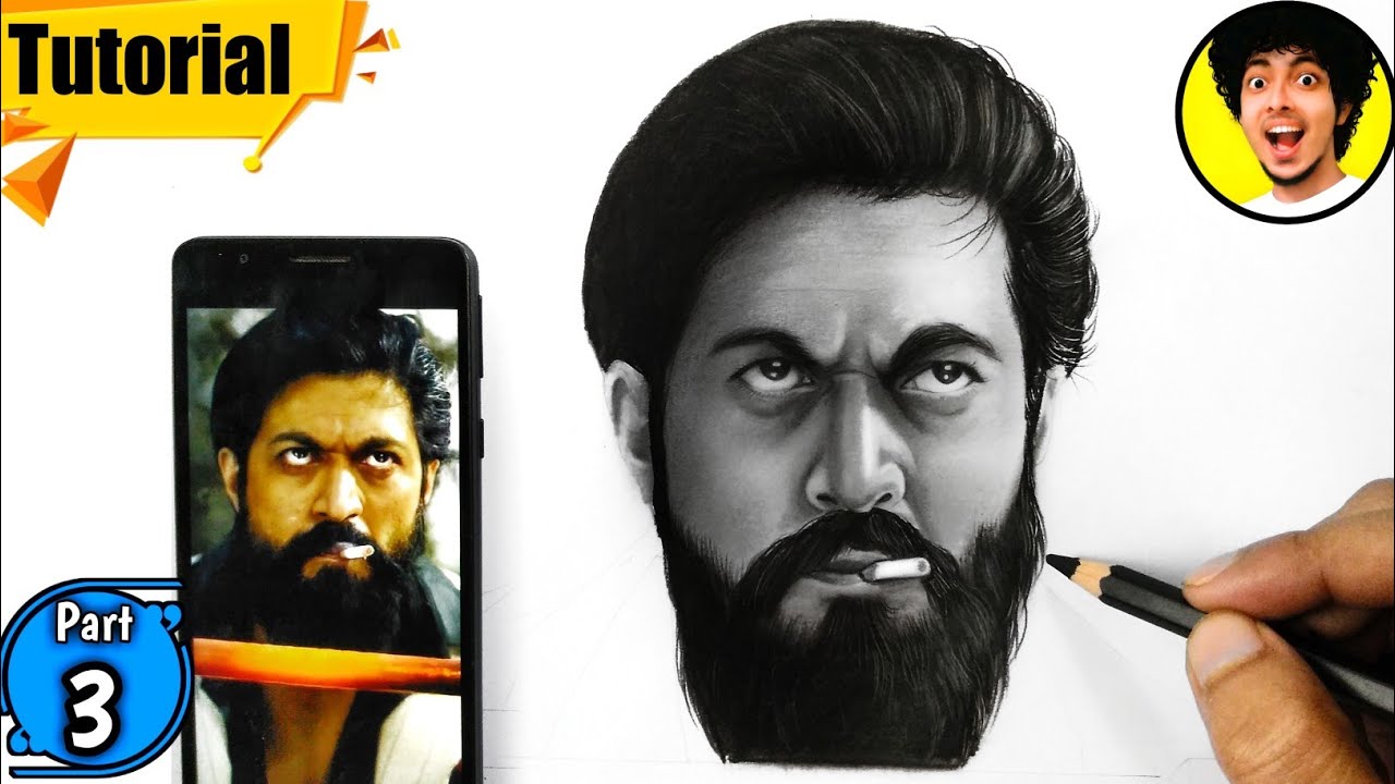 KGF Drawing | How To Draw Kgf Rocky | Yash Drawing | Yash Sketch | KGF ...