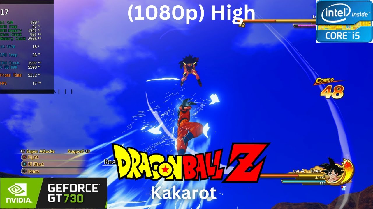 Dragon Ball Z KaKarot ON GT 730 DDR5 - (1080p) High| i5 3470 | 8GB RAM ...