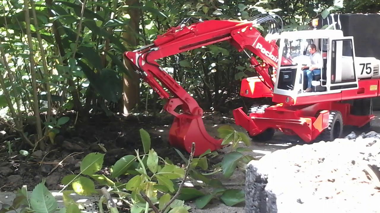 RC Bagger Poclain 75 Mobilbagger - YouTube