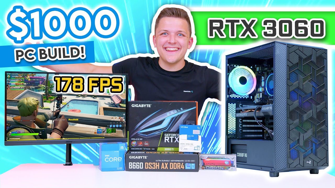 Best RTX 3060 $1000 Gaming PC Build 2022! [Full Build Guide w/ 1080p ...
