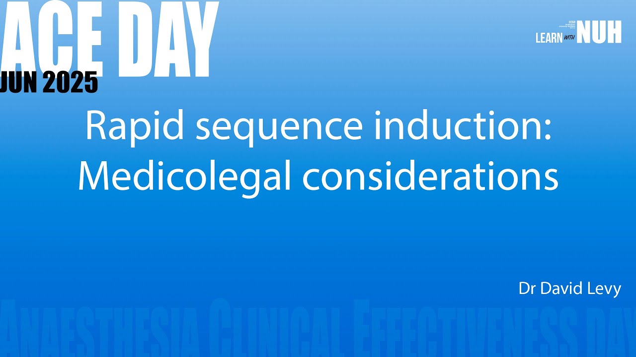 Rapid sequence induction: medicolegal considerations - YouTube