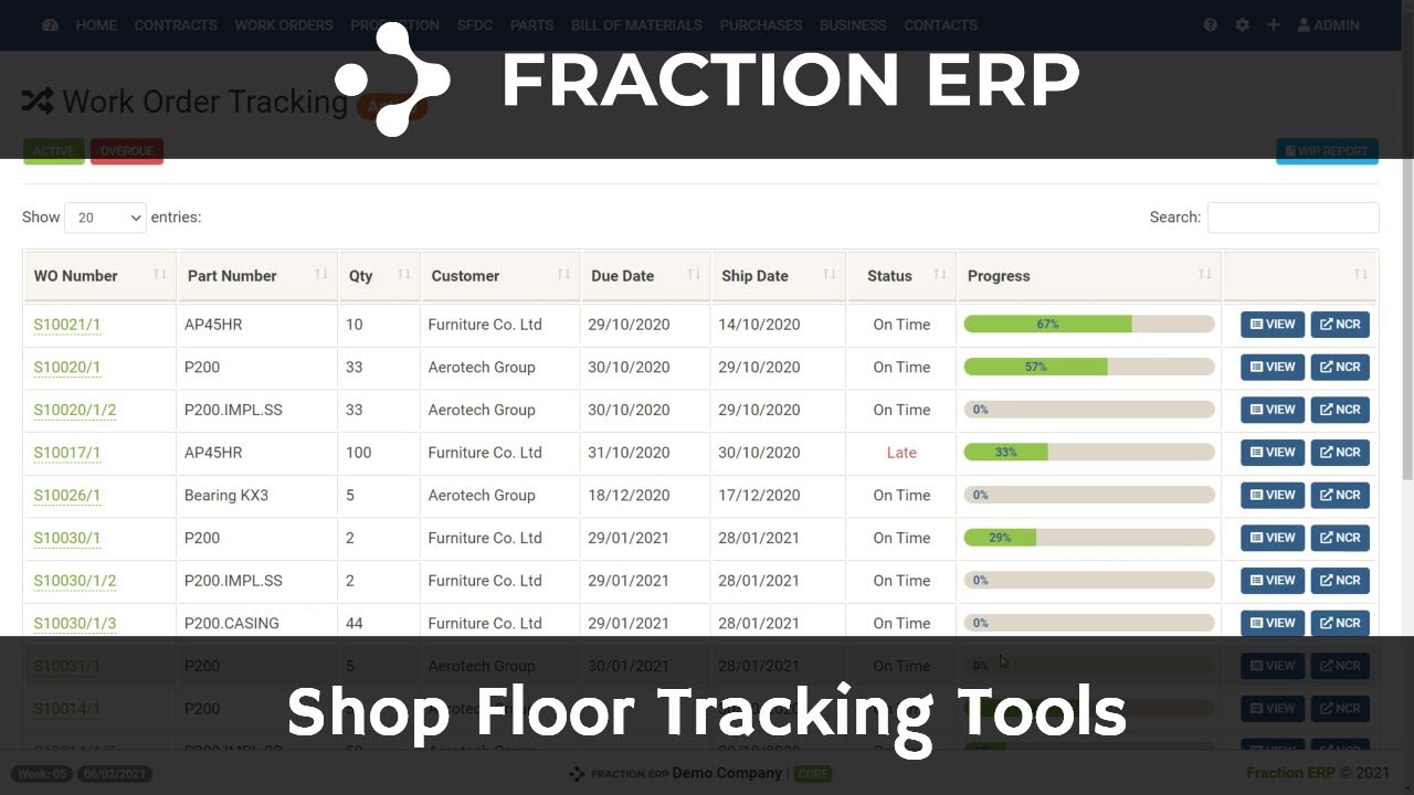 Fraction ERP - Shop Floor Production Tracking - YouTube