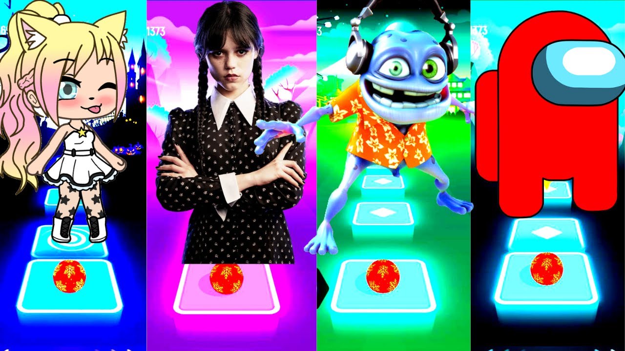 Wednesday Addams VS Among US VS Crazy Frog VS Gacha Life Tiles Hop EDM ...