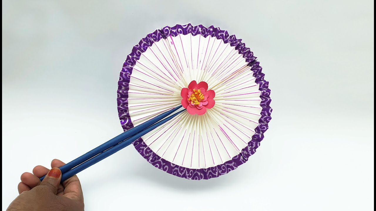 How to Make a Beautiful Origami Hand Fan | DIY Paper Fan Craft Tutorial ...