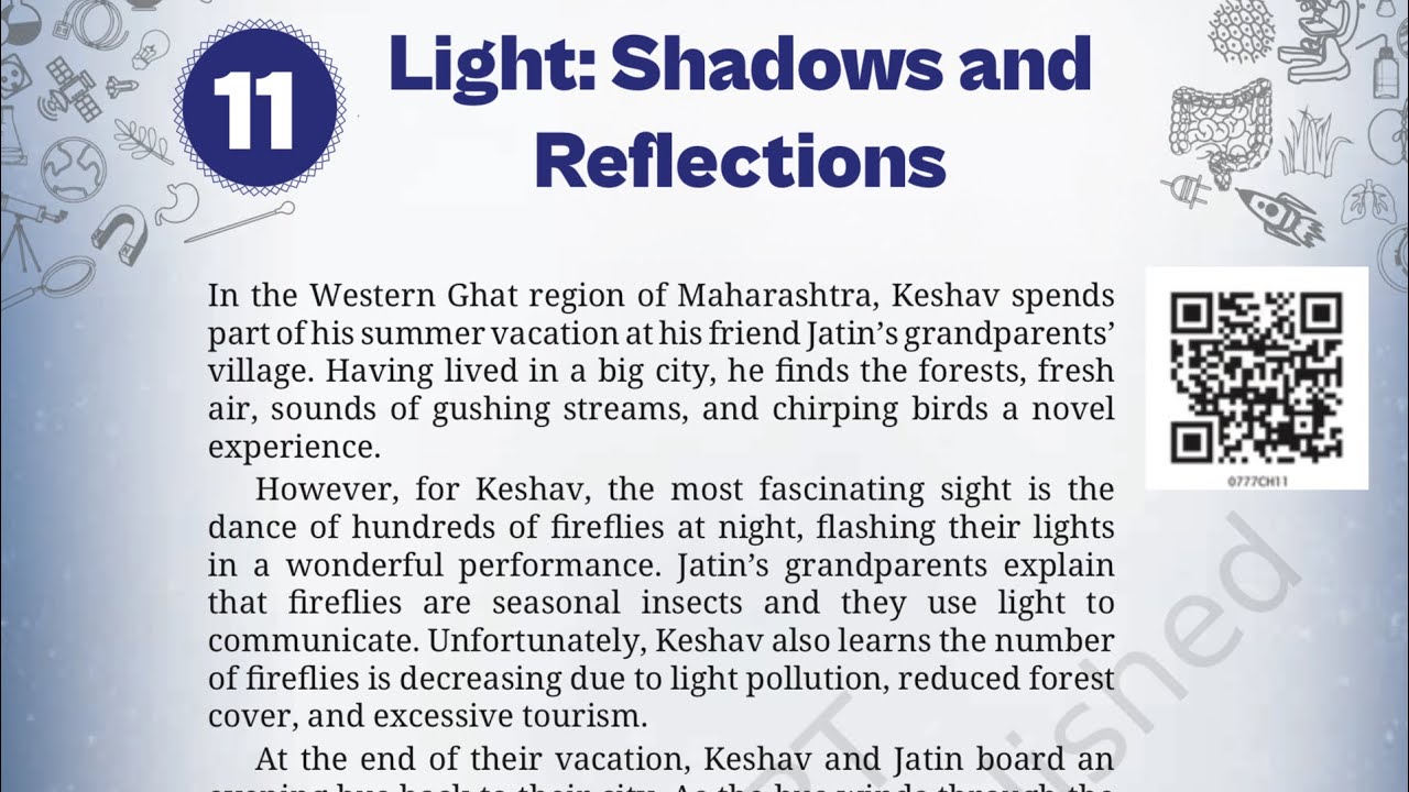 Light:Shadows and Reflections,class 7 science new book chapter 11 ...