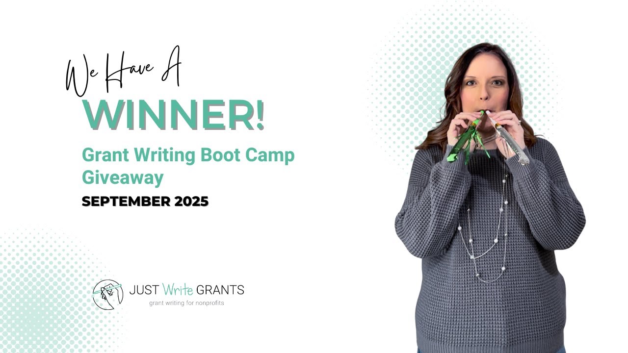 Grant Writing Boot Camp Giveaway Winner Announcement - Sept 2025 - YouTube