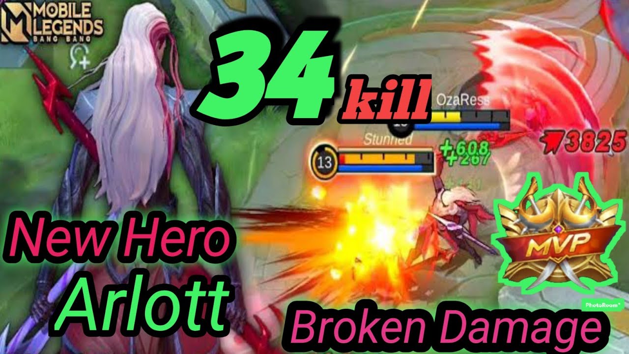 34 kill-mlbb Arlott new hero 2023.Arlott game play. mobile legend bang ...