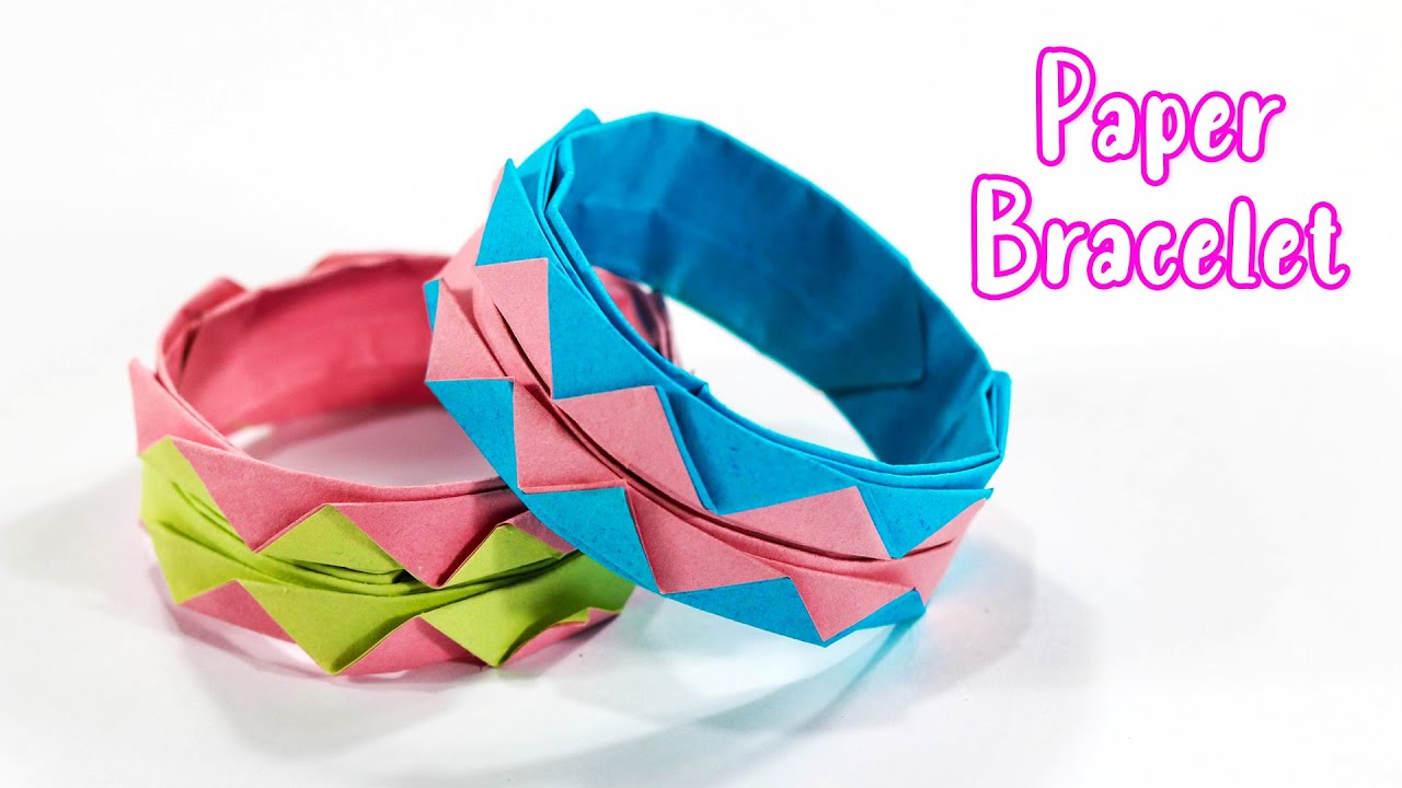 How to fold an Easy paper Origami Bracelet - Origami Tutorial - YouTube