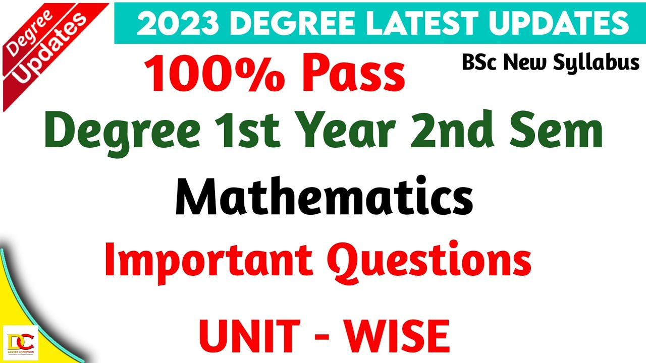 Degree 2sem MATHS Solid Geometry UNIT WISE Most Important Questions ...