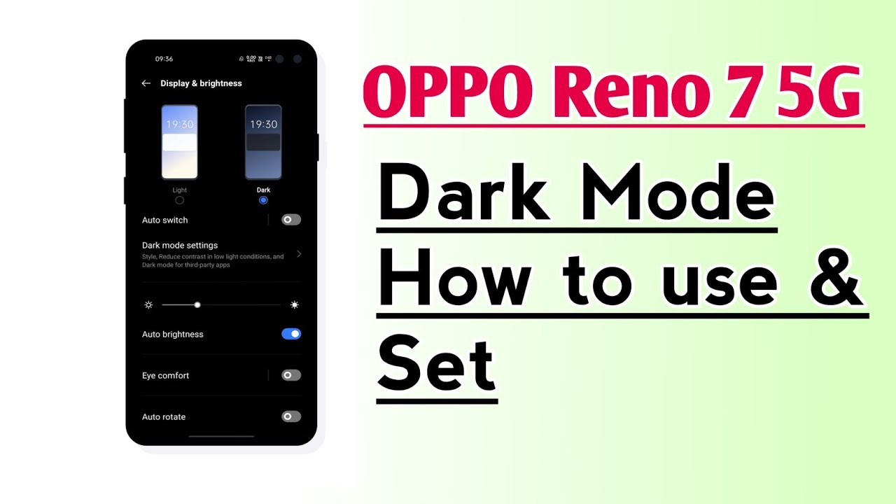 OPPO Reno 7 5G Dark Mode How to use & Set - YouTube