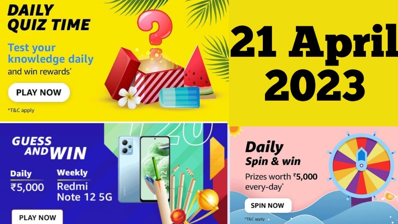 Amazon Guess And Win Quiz Answers Today I Amazon Quiz Today I - YouTube