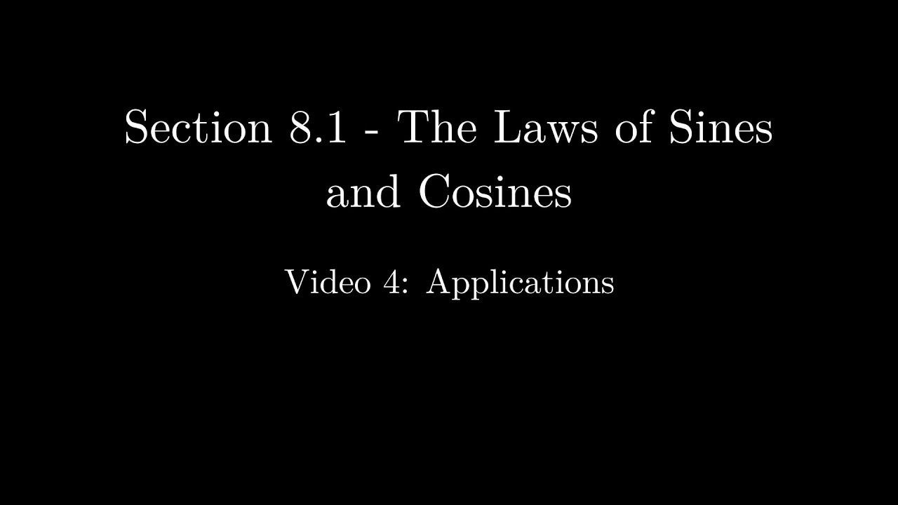 Section 8.1 - Video 4: Applications (Updated) - YouTube