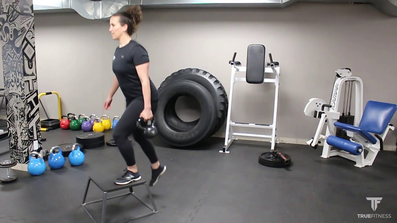 Single Arm KB Step Up to Reverse Lunge - YouTube