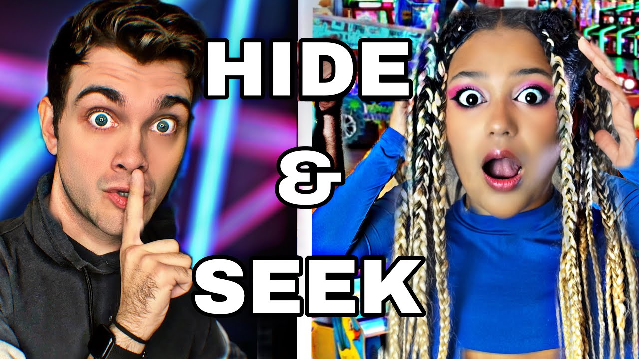 EXTREME Hide & Seek Challenge At A THEME Park! - YouTube