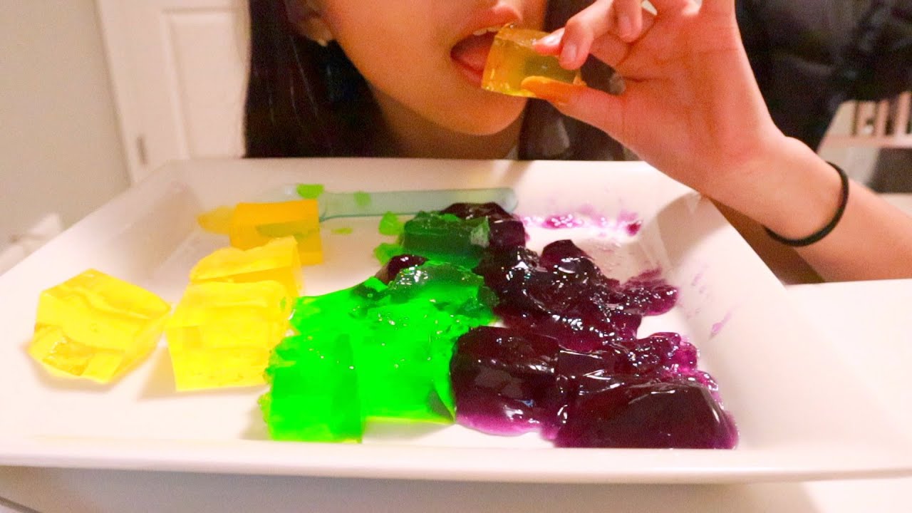 [ASMR] Eating homemade jello. good sounds - YouTube