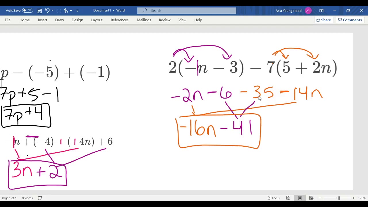 Week of May 4 - Algebra Session 1 - Combine Like Terms - YouTube