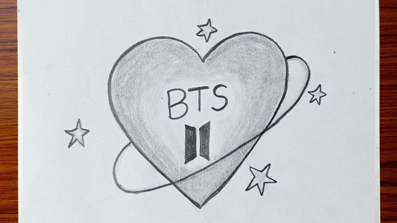 Bts drawing easy || how to draw bts || bts drawing simple || bts army ...