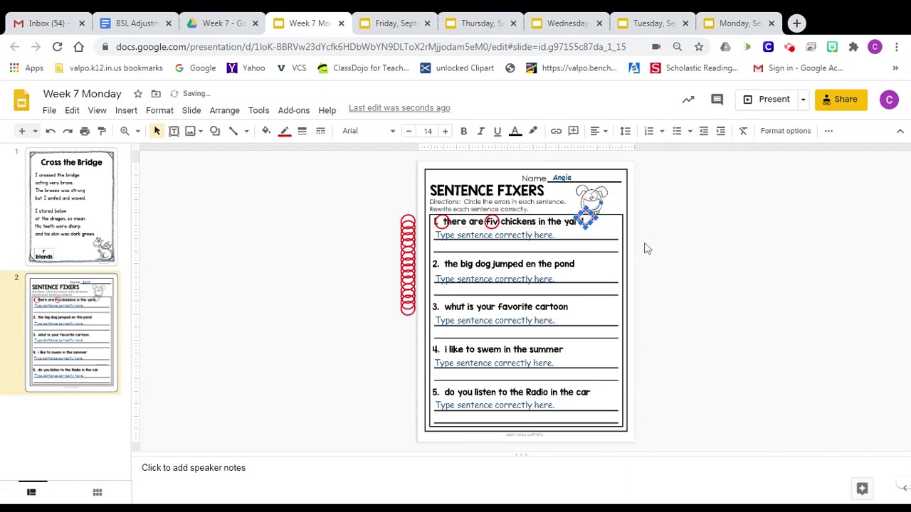 Sentence Fixers Monday, September 21, 2020 - YouTube
