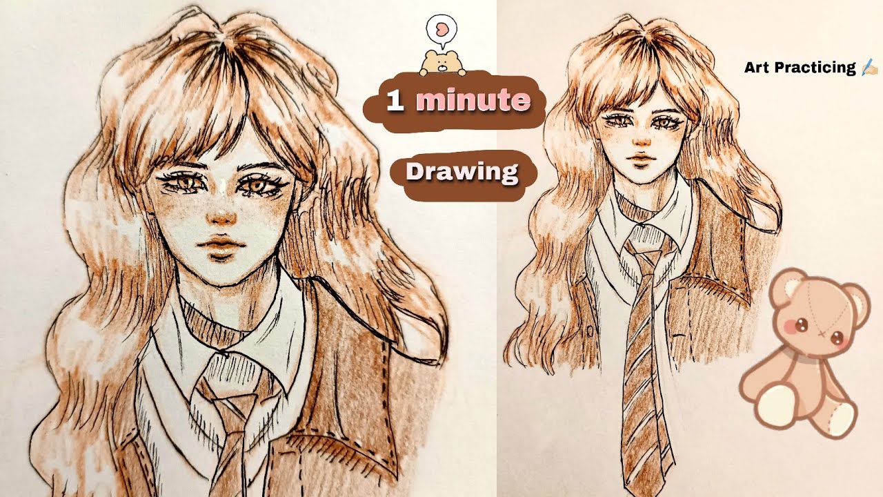 Art practicing : 1 minute Relaxing drawing process with me 🦋 🏻 - YouTube