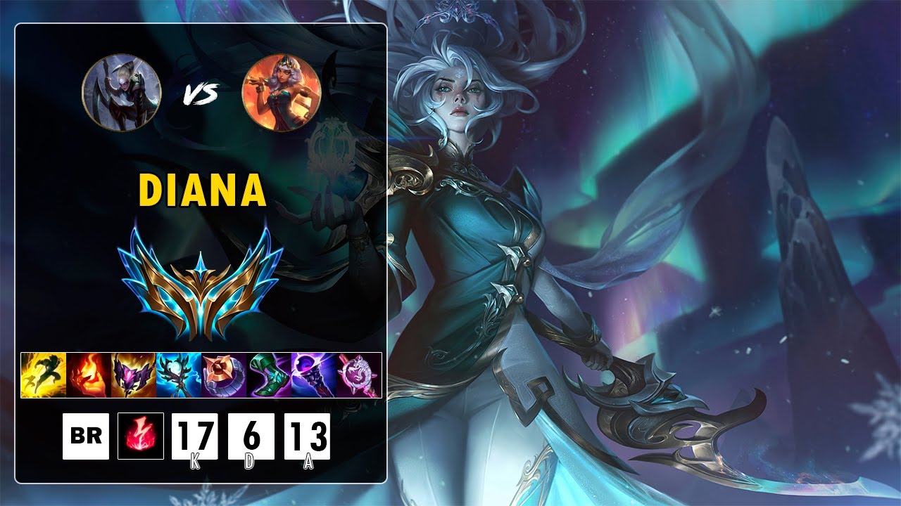 Diana Vs Qiyana 🌙💥🔥 ¡diana En Acción Destrozando La Mid Con La Reina De La Luna Parche 148