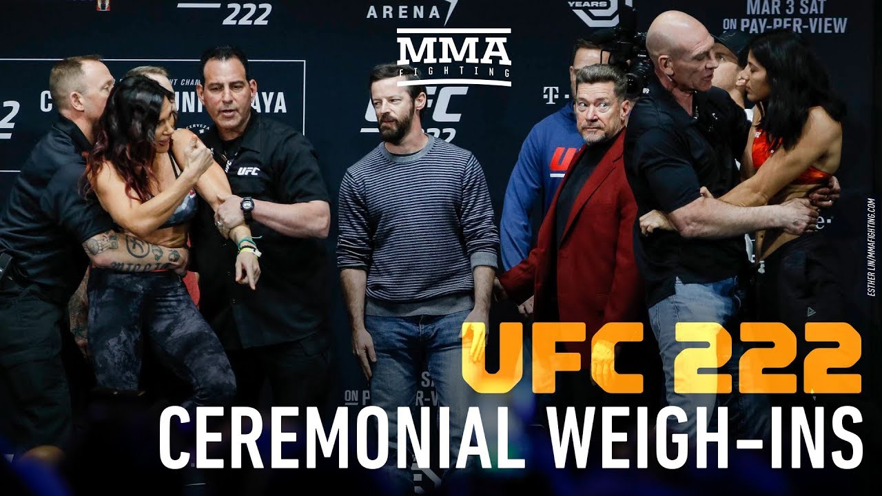 UFC 222 Ceremonial Weigh-Ins - MMA Fighting - YouTube