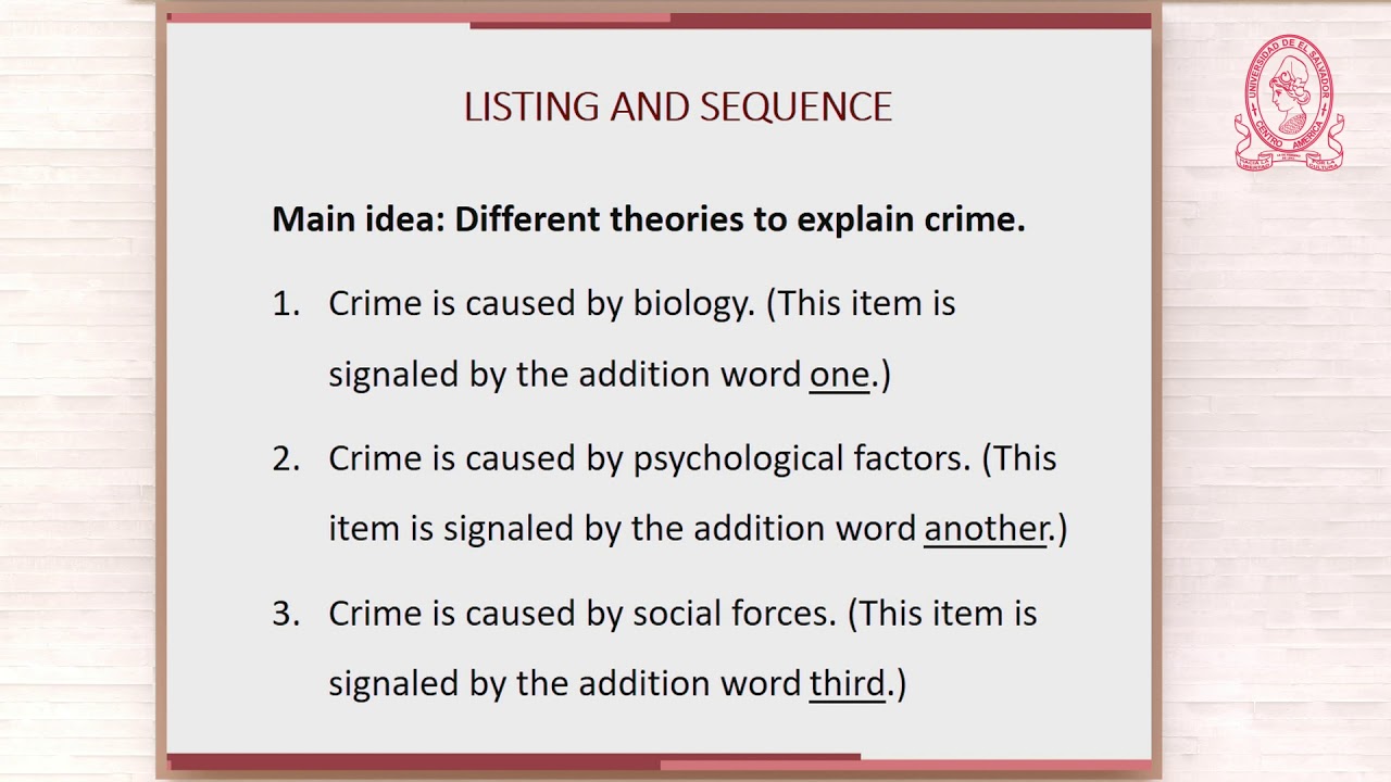 Patterns of Organization-Listing and Sequence - YouTube