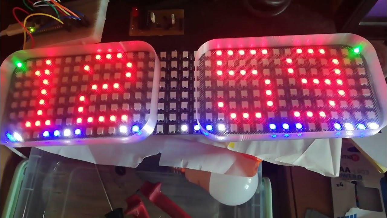 ceas NTP pe afisaj 8x32 leduri adresabile cu RPi Pico W si sistem antiblocare (4) - YouTube