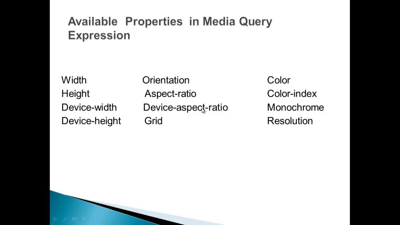 cs420 Available Media Query Expression lecture 6 week 4 - YouTube