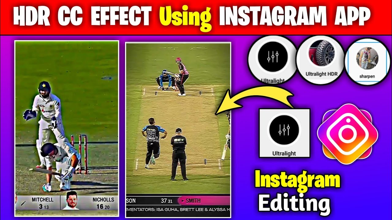 Instagram Hdr CC effect Cricket video editing | INSTAGRAM REELS ...