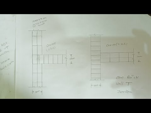 one brick wall T junction || building drawing - YouTube