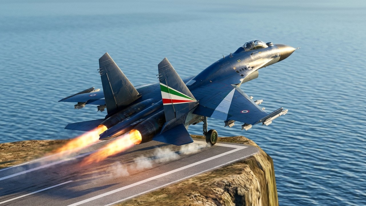 Very Extreme! Sukhoi Su-27 Flanker ITA Taking Off from a Short Runway ...
