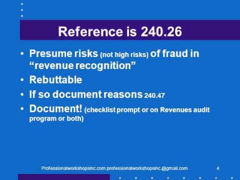 240 Fraud in Revenue Recognition - YouTube